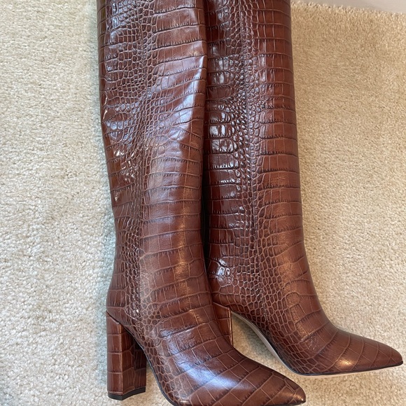 Paris Texas | Shoes | Paris Texas Croc Leather Knee High Boots | Poshmark